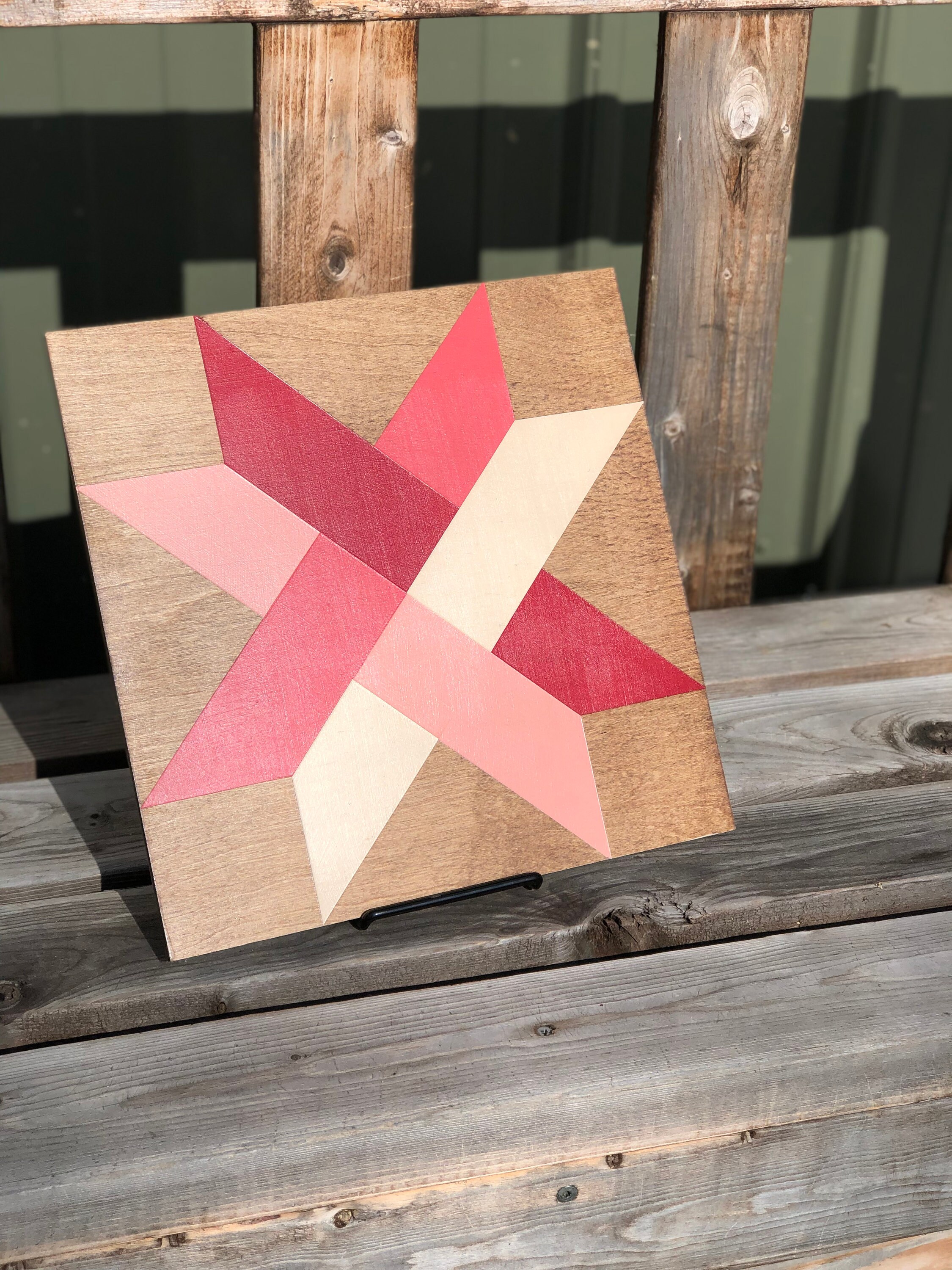 Real Wood Hand Painted Woven Star Barn Quilt 12x12 Inch - Etsy