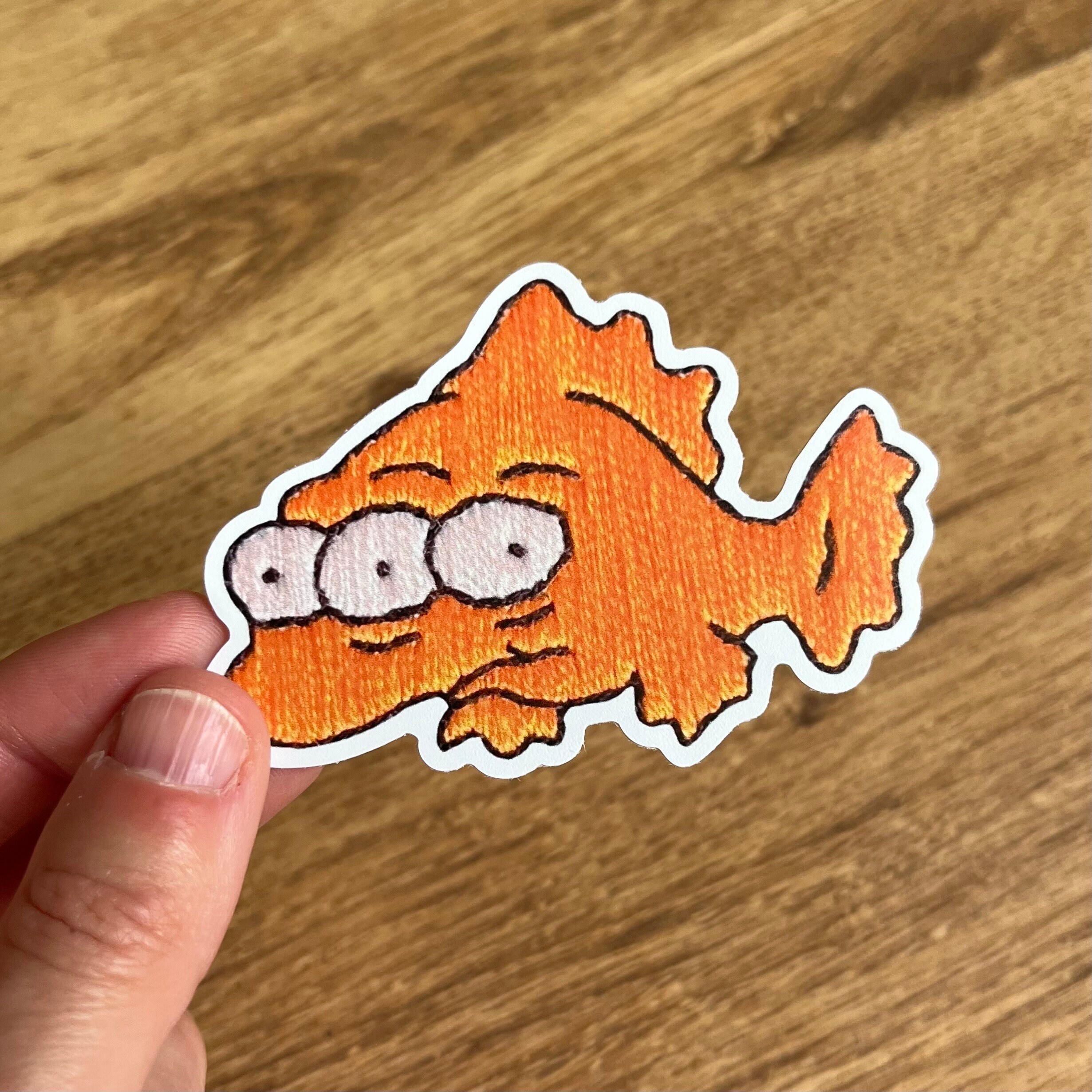 Blinky the Fish Simpsons Vinyl Sticker: Embroidered Effect Laptop Decal ...