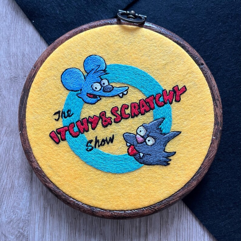 Itchy and Scratchy 5 Inch Embroidery Hoop - the Simpsons - Etsy