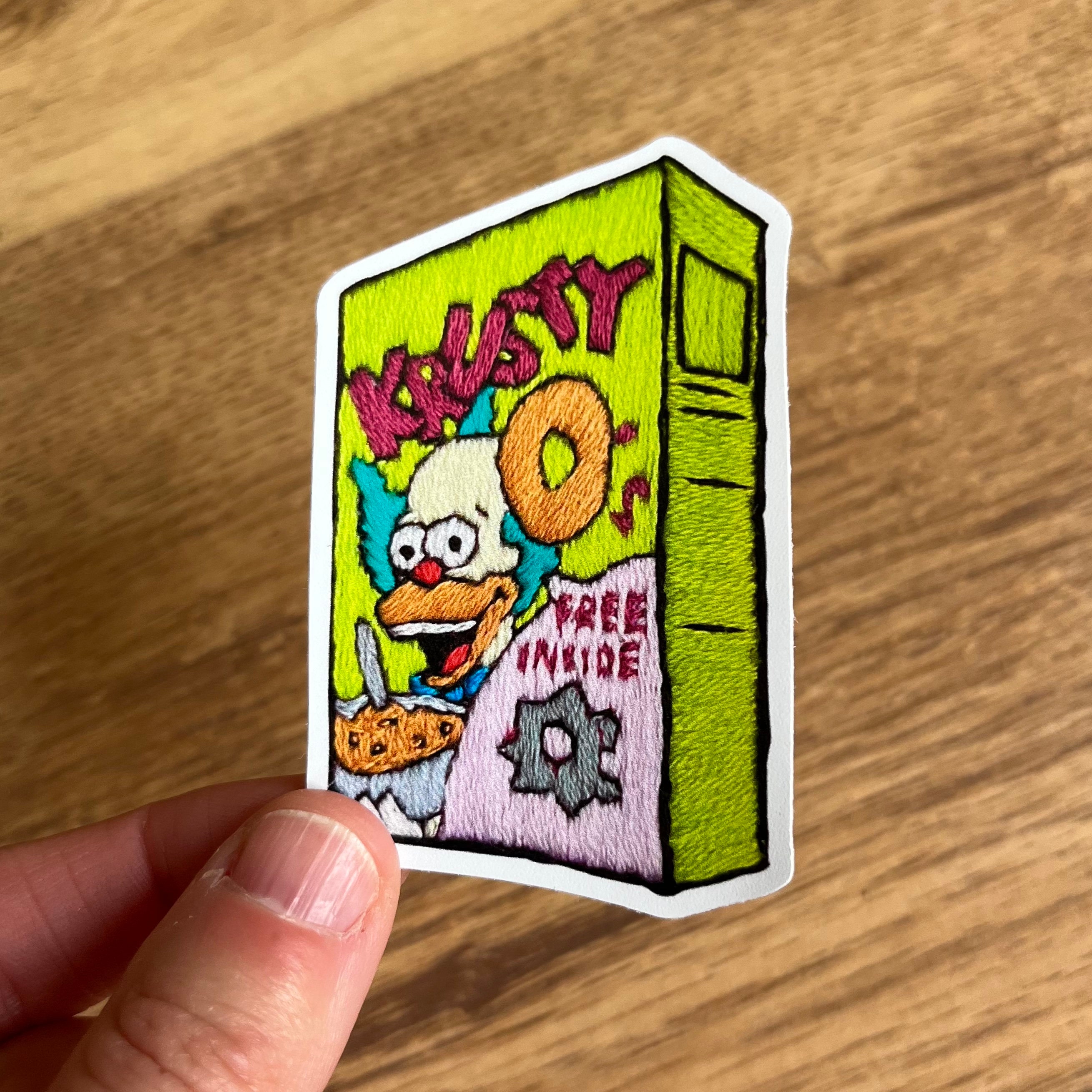 Simpsons Vinyl Sticker Embroidered Effect Krusty Os Laptop Decal ...