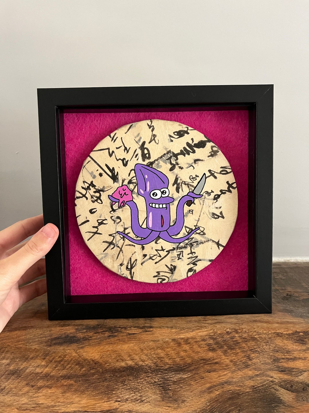 Simpsons knife Goes in Guts Come Out Hand Painted Squid Framed - Etsy