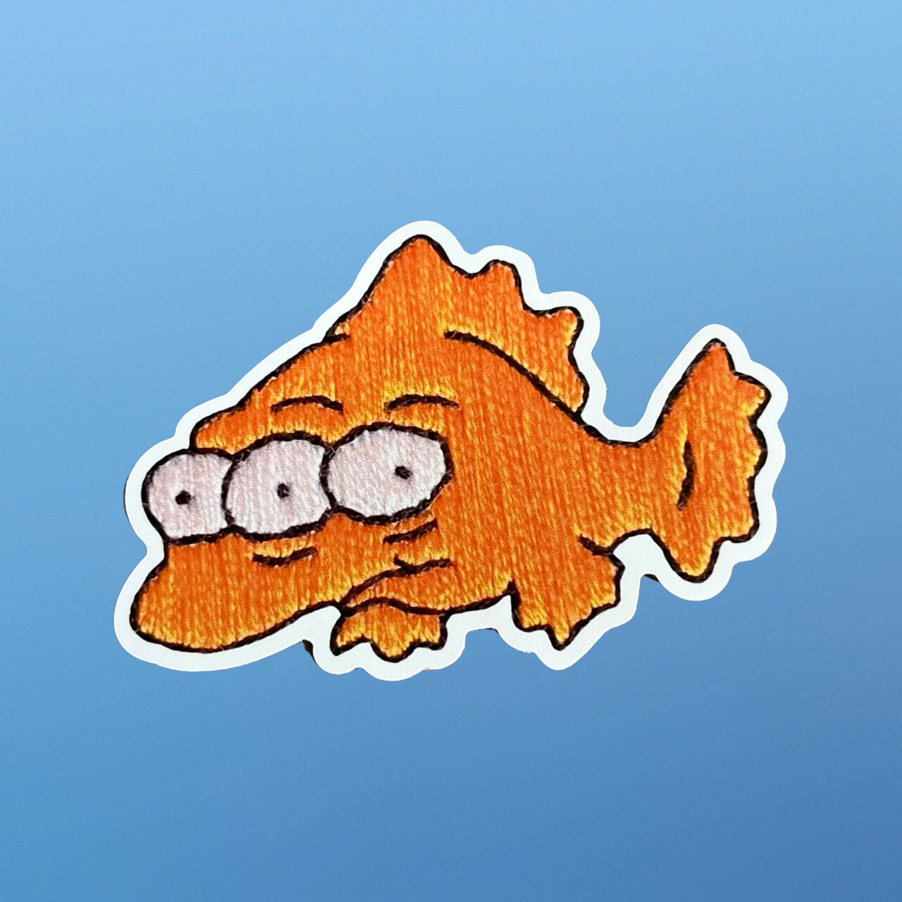 Blinky the Fish Simpsons Vinyl Sticker: Embroidered Effect Laptop Decal ...