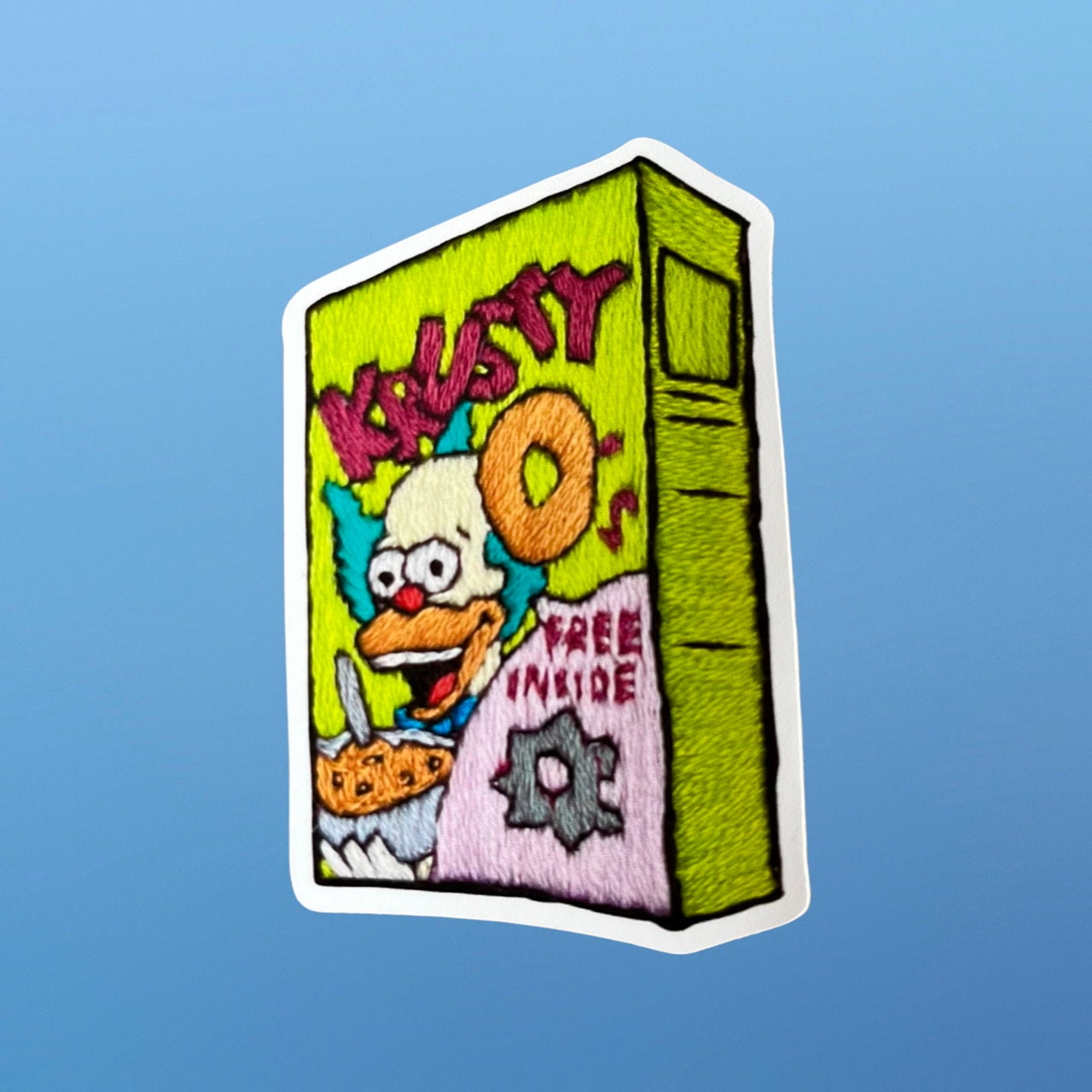 Simpsons Vinyl Sticker Embroidered Effect Krusty Os Laptop Decal ...