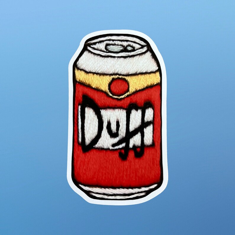 Duff Beer Simpsons Vinyl Sticker | Embroidered Effect | Simpsons Motifs | Laptop Decal ...