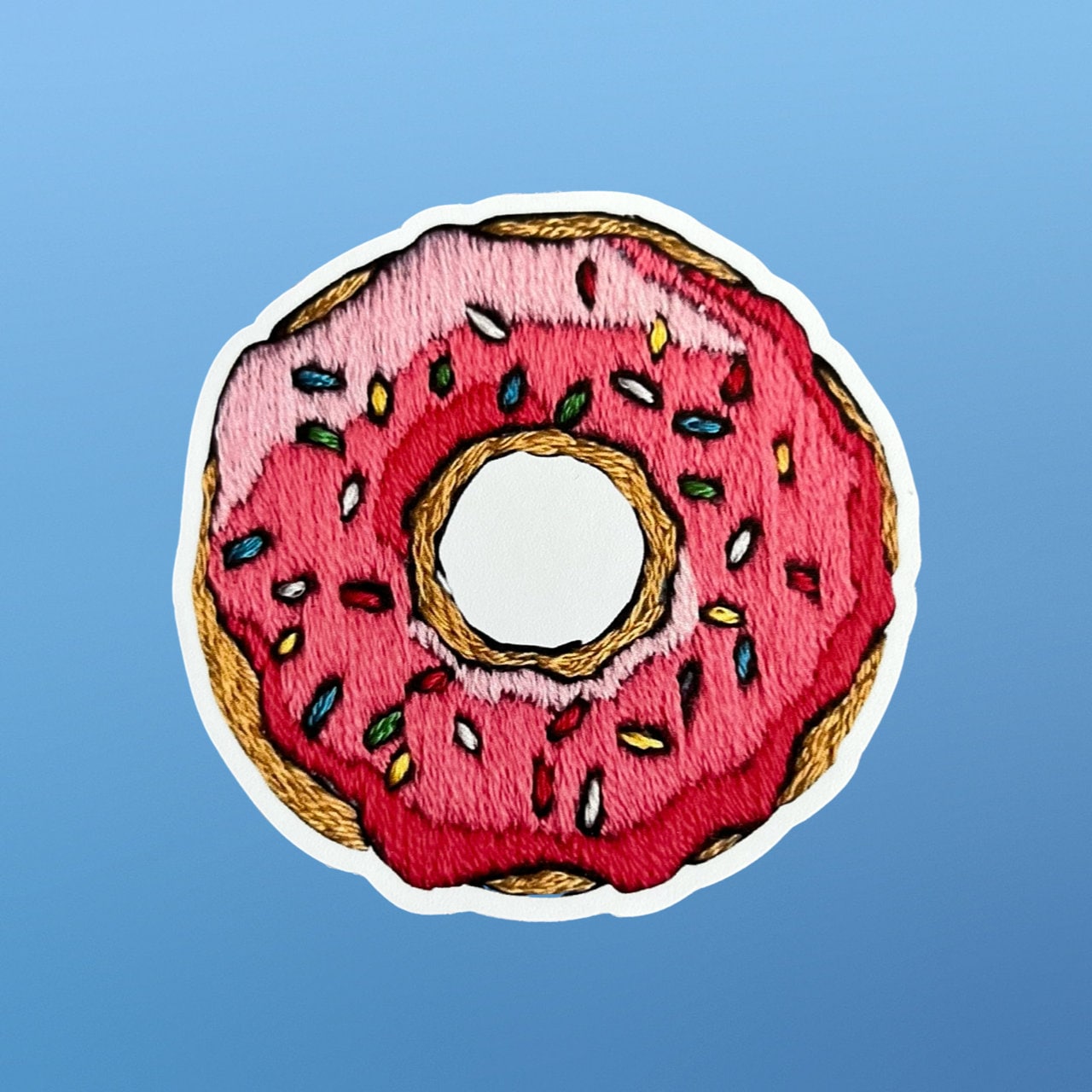 Simpsons Donut Vinyl Sticker: Embroidered Effect Laptop Decal - Etsy