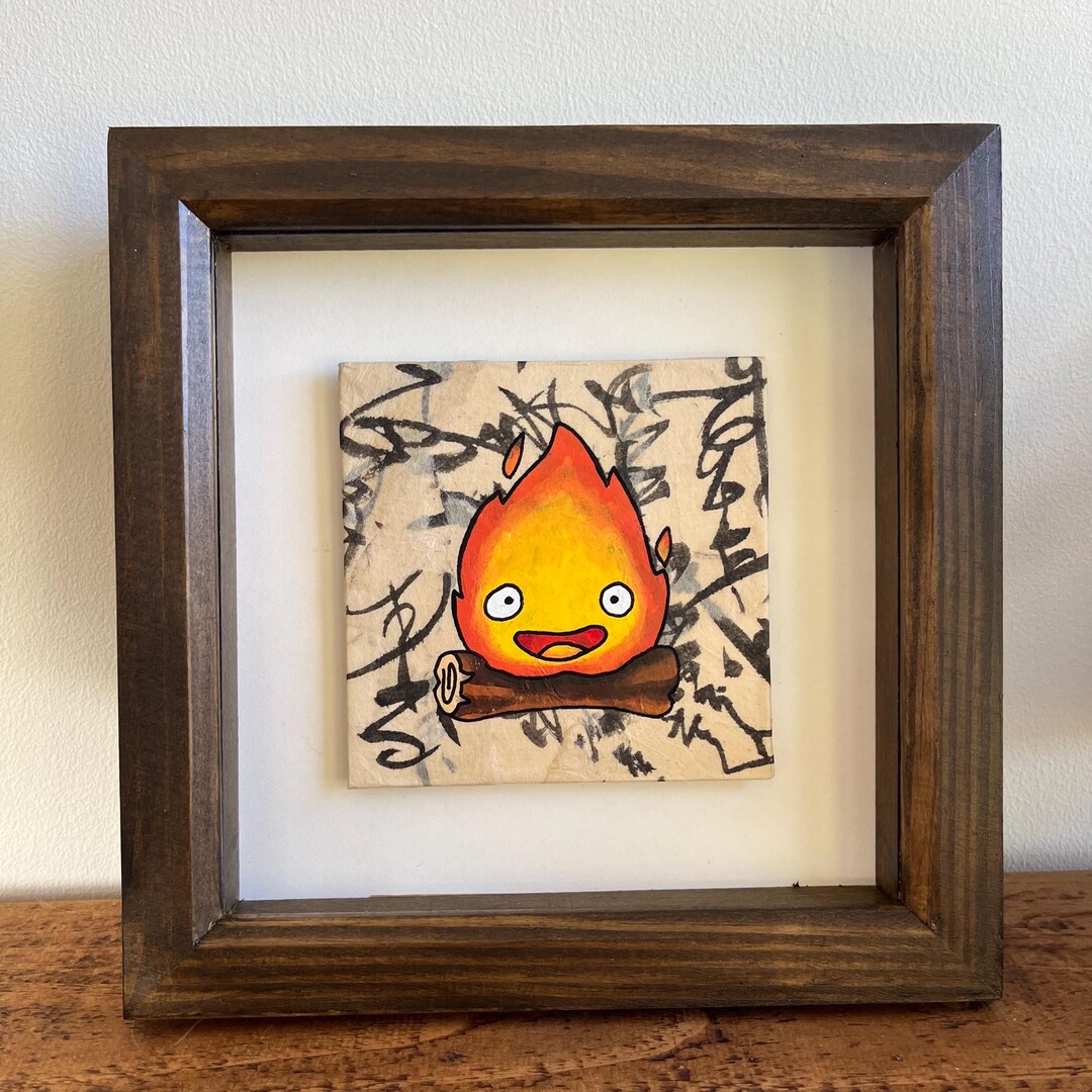 Hand Painted Calcifer Box Frame Studio Ghibli - Etsy