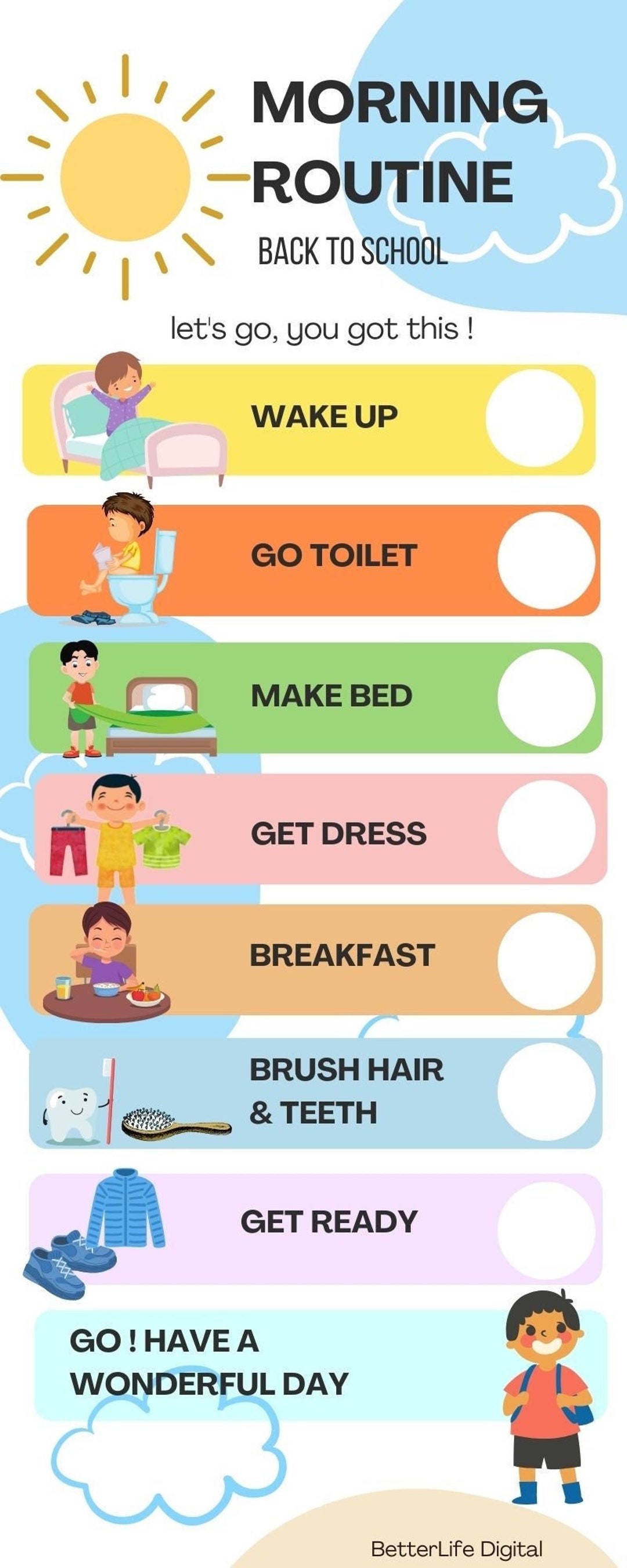Morning Routine for Toddlers and Preschoolers- Ready for School Routine ...