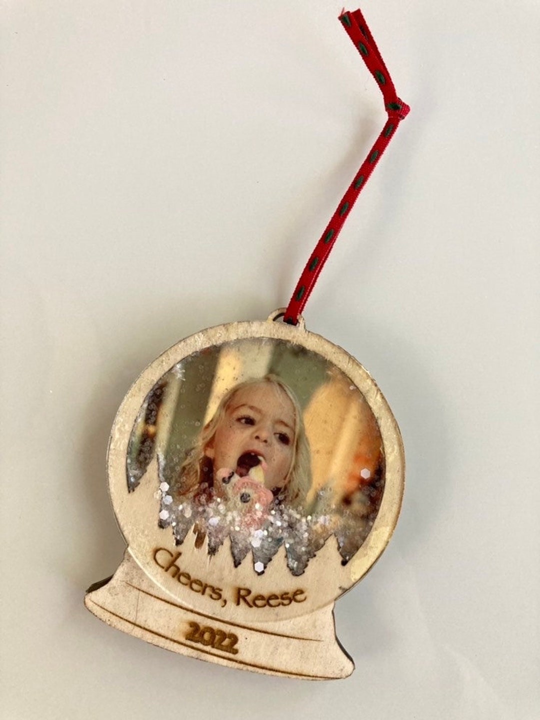 Personalized Photo Ornament Customized Holiday Keepsake Snow Globe ...
