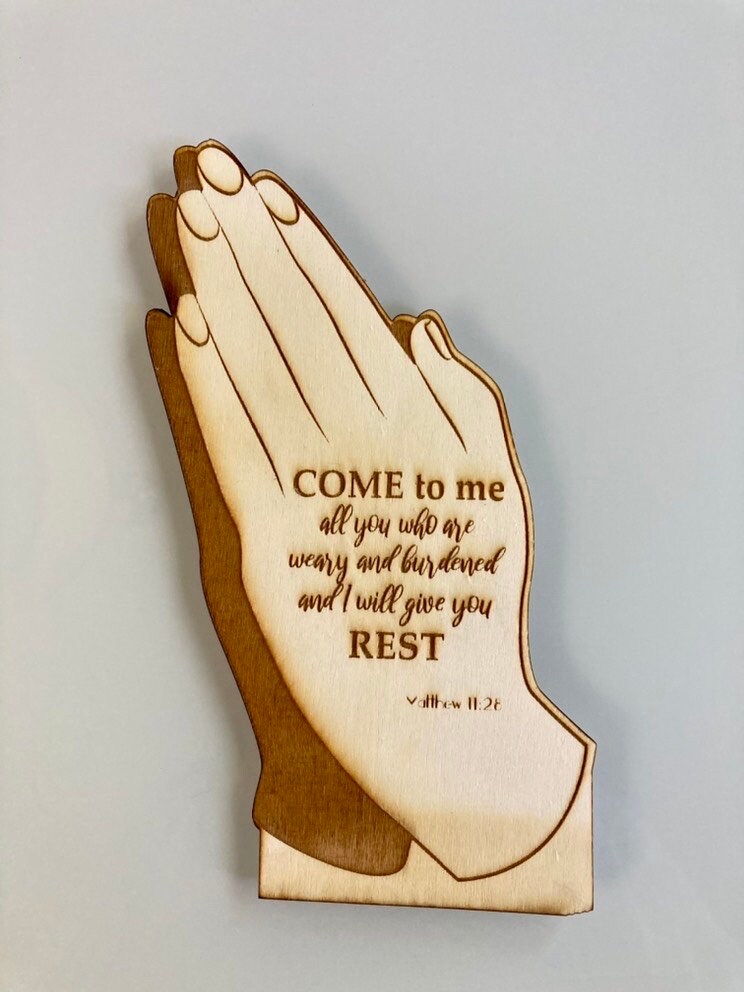 Christian Sign Prayer Hands Bible Devotional Art With Personalized ...