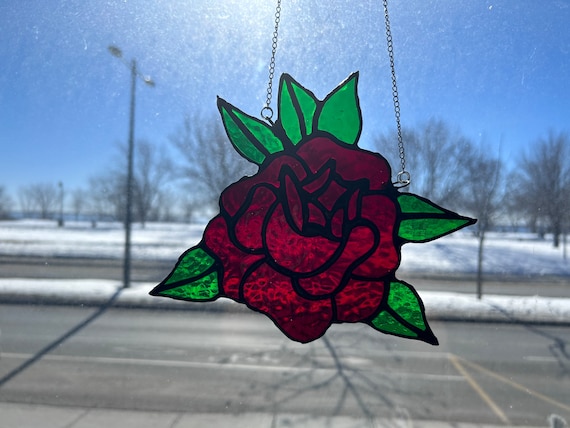 Stained Glass Rose Tattoo