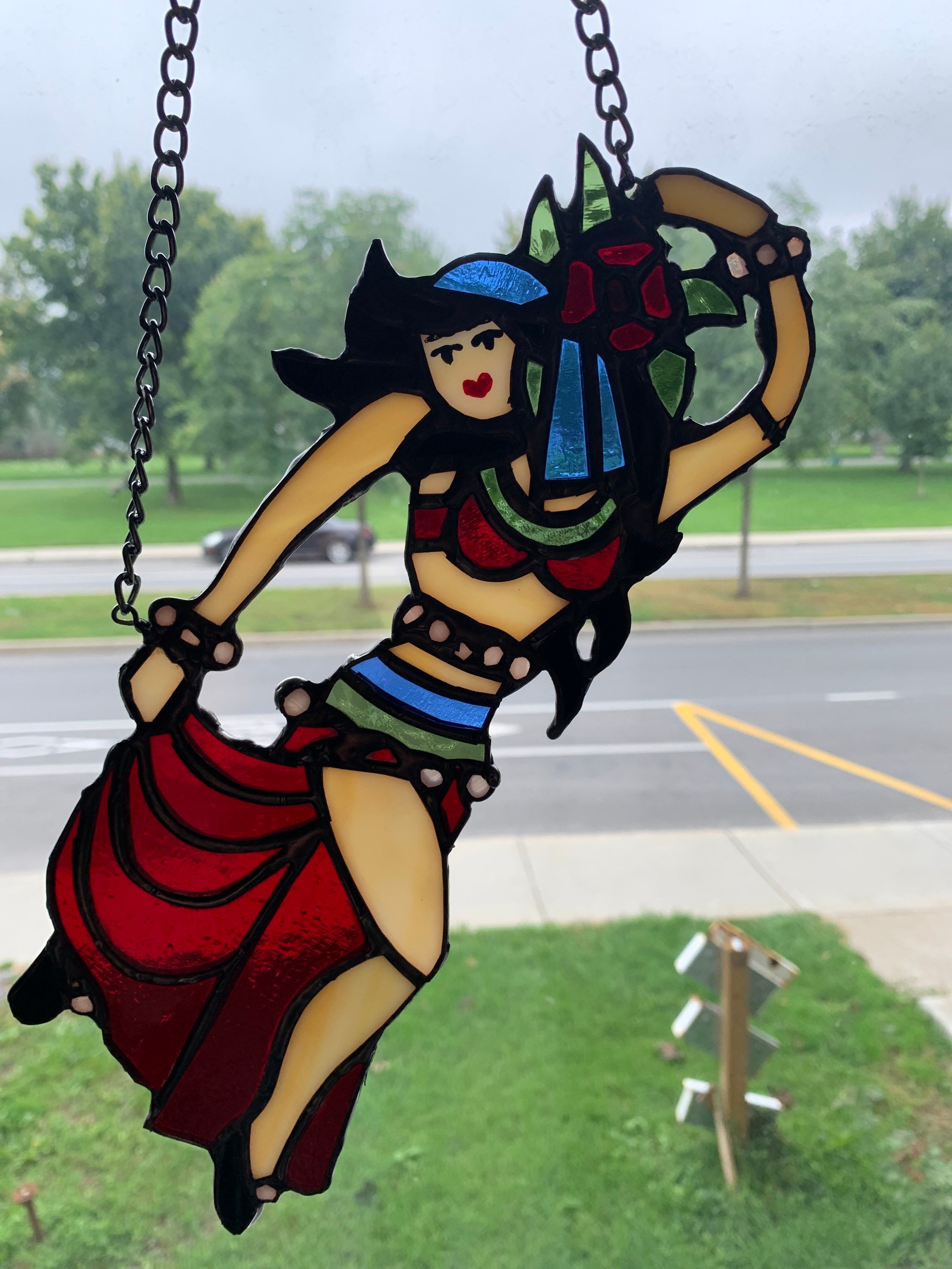 Stained Glass Traditional Tattoo Dancing Girl - Etsy