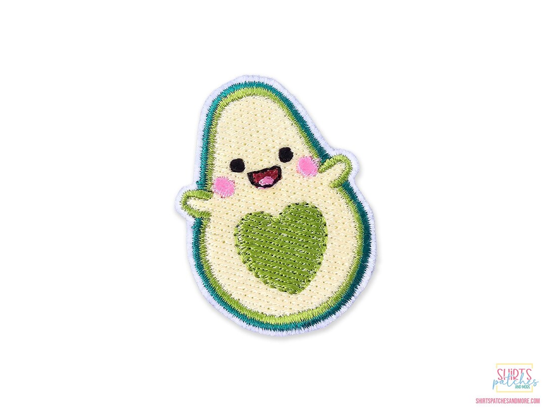 Kawaii Avocado Embroidered Patch - Iron-on, Sew-on, Stick-on - Etsy