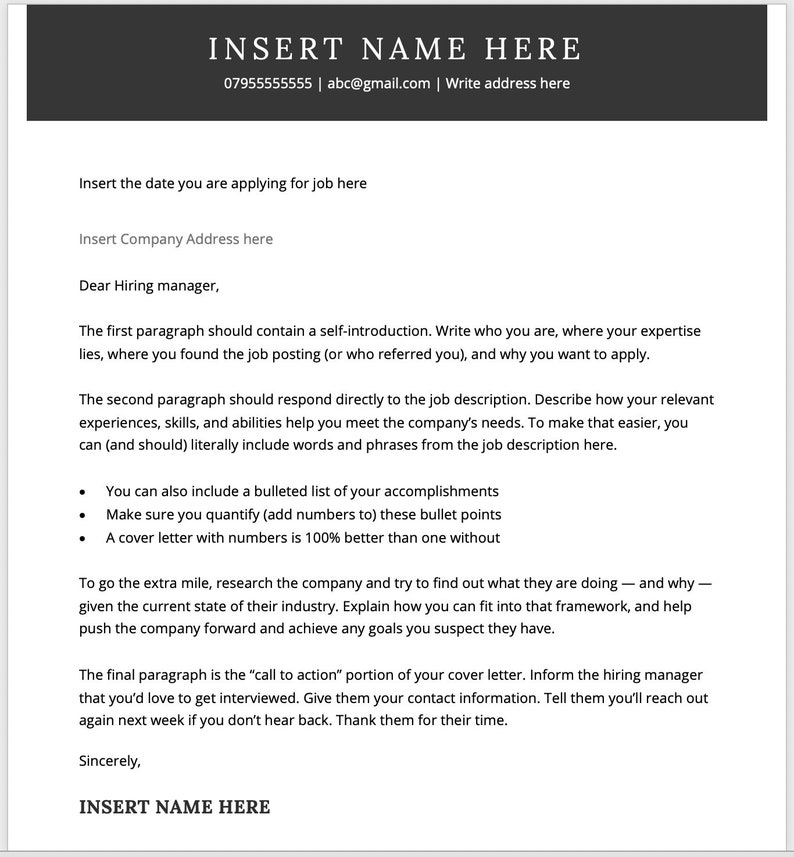 Professional ATS Friendly CV and Cover Letter Template Modern Resume ...