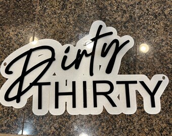 Acrylic Thirty Sign - Etsy