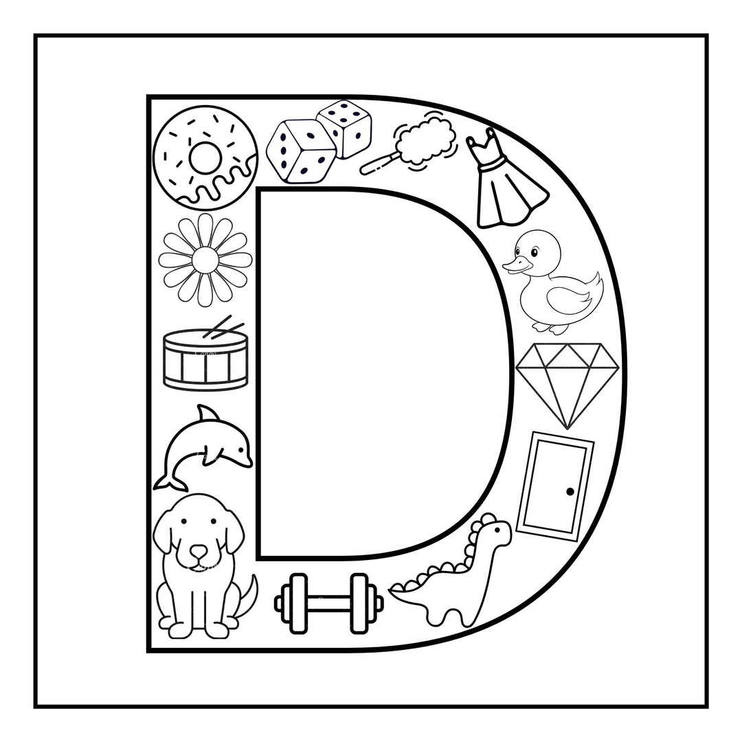 Letters DEF - Set of 3 Colouring Pages - Etsy