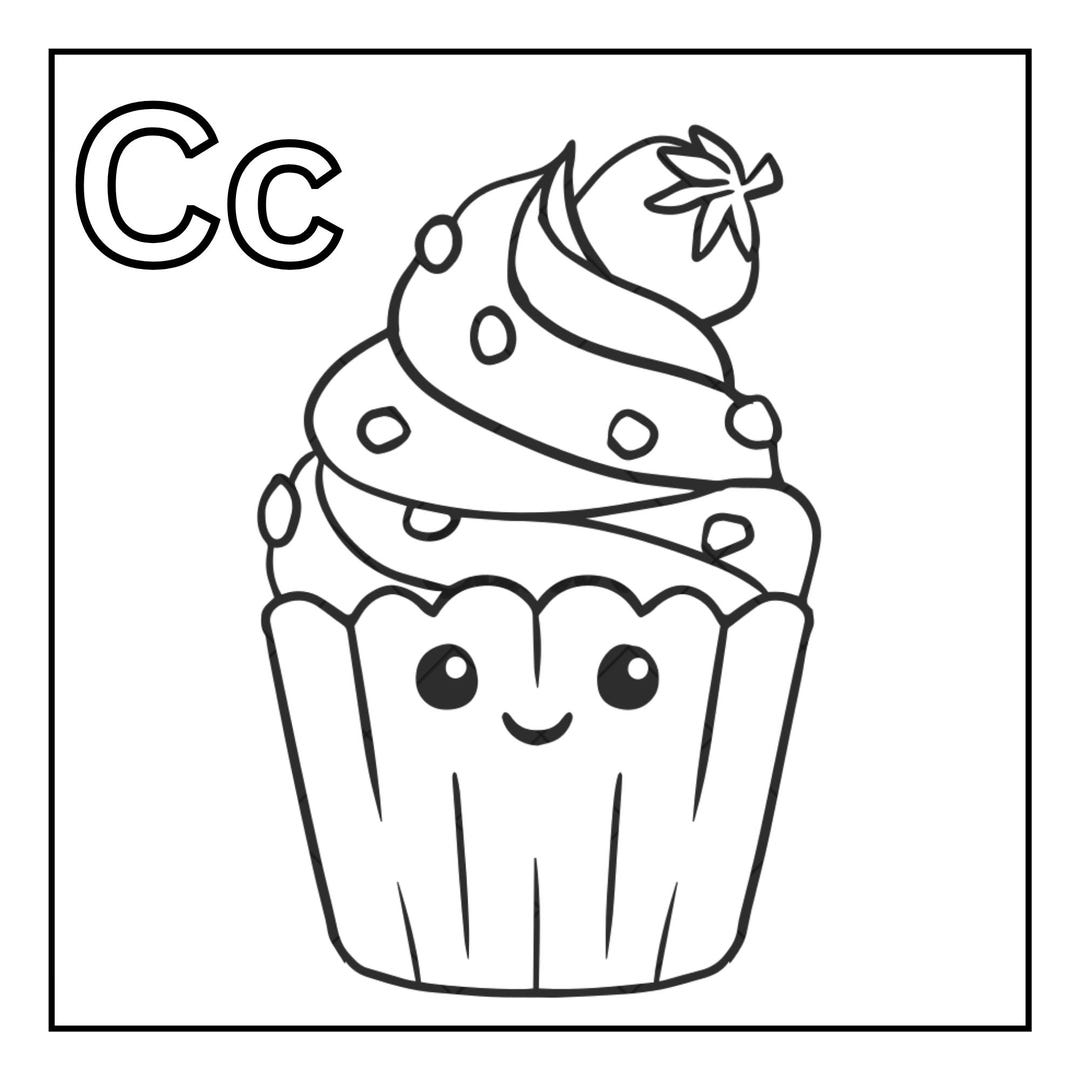 Letter C - Fun Alphabet Colouring Page - Etsy