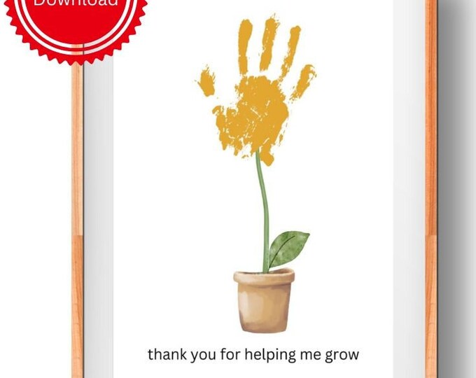 Thank You for Helping Me Grow Handprint Craft Art | 1 Flower Hand | Baby Toddler Child | DIY ...
