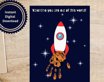 Rocket Handprint Art - Etsy