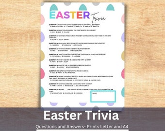 Easter Trivia Printable Game, Printable Easter Party Games, Easter ...