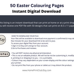 50 Easter Coloring Pages Instant Download, Easter Printable Party ...
