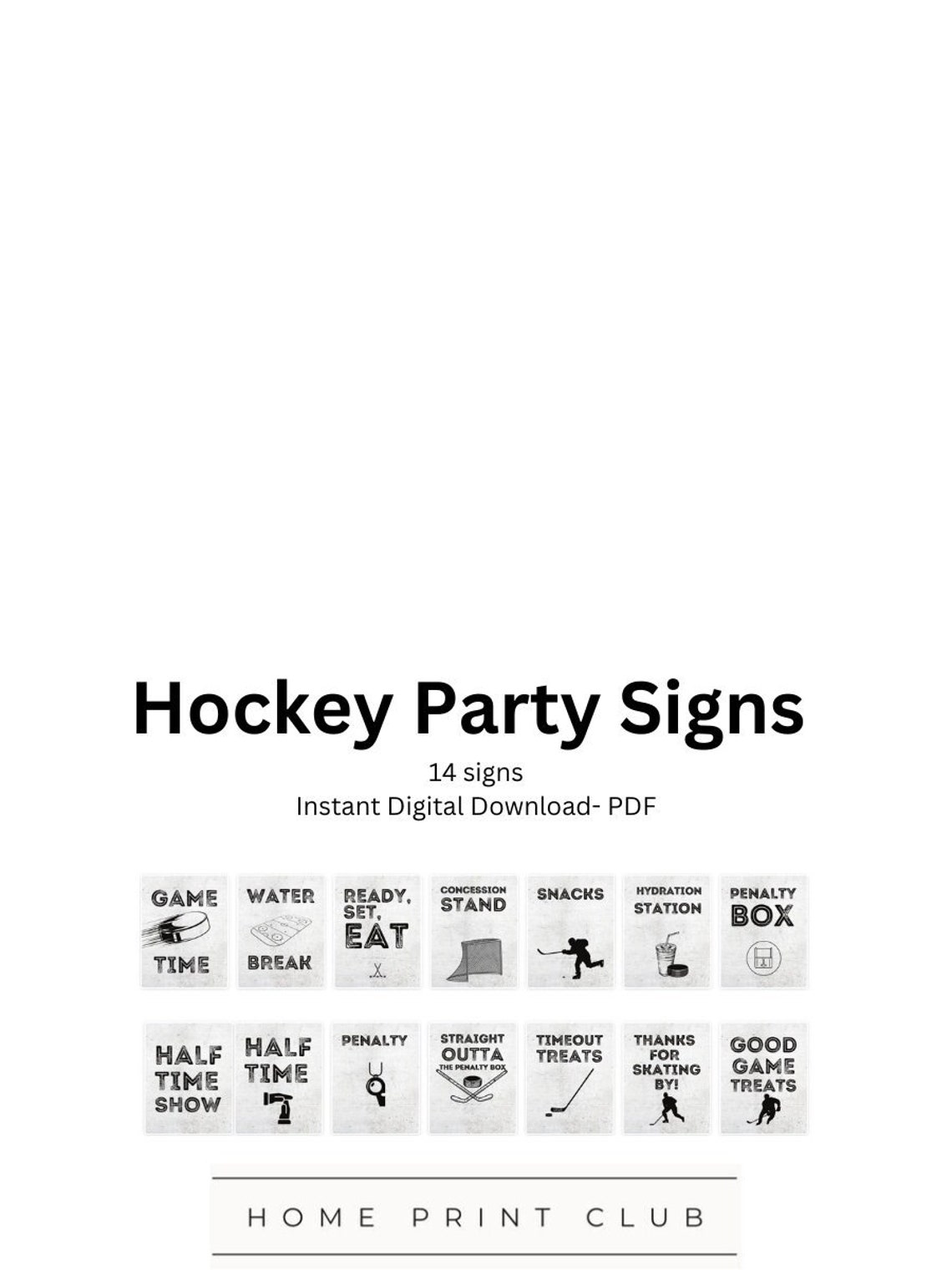 Hockey Party Printable Signs Bundle, Printable Hockey Theme Birthday ...