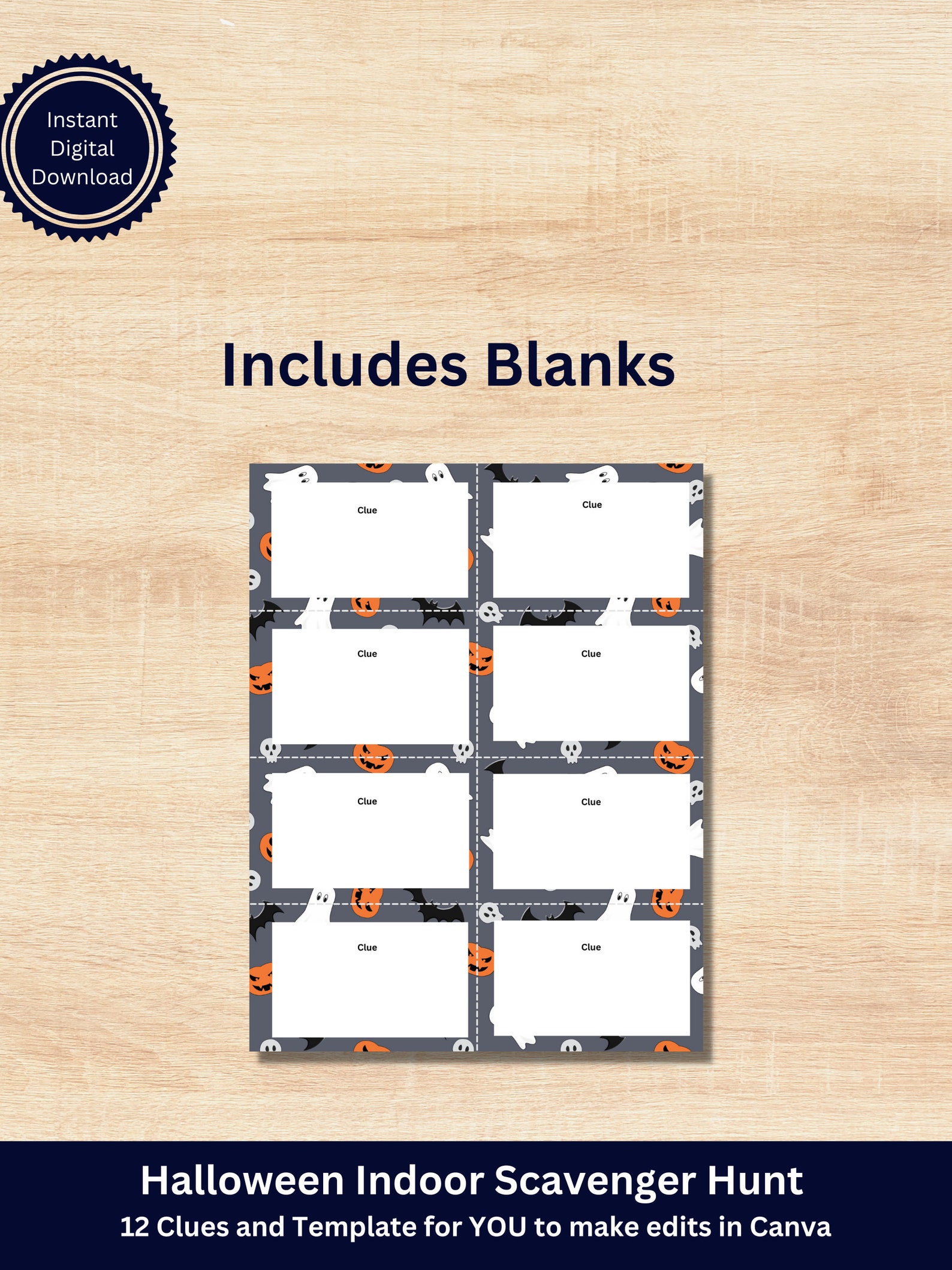 Indoor Halloween Scavenger Hunt Printable Template for Kids, Custom ...