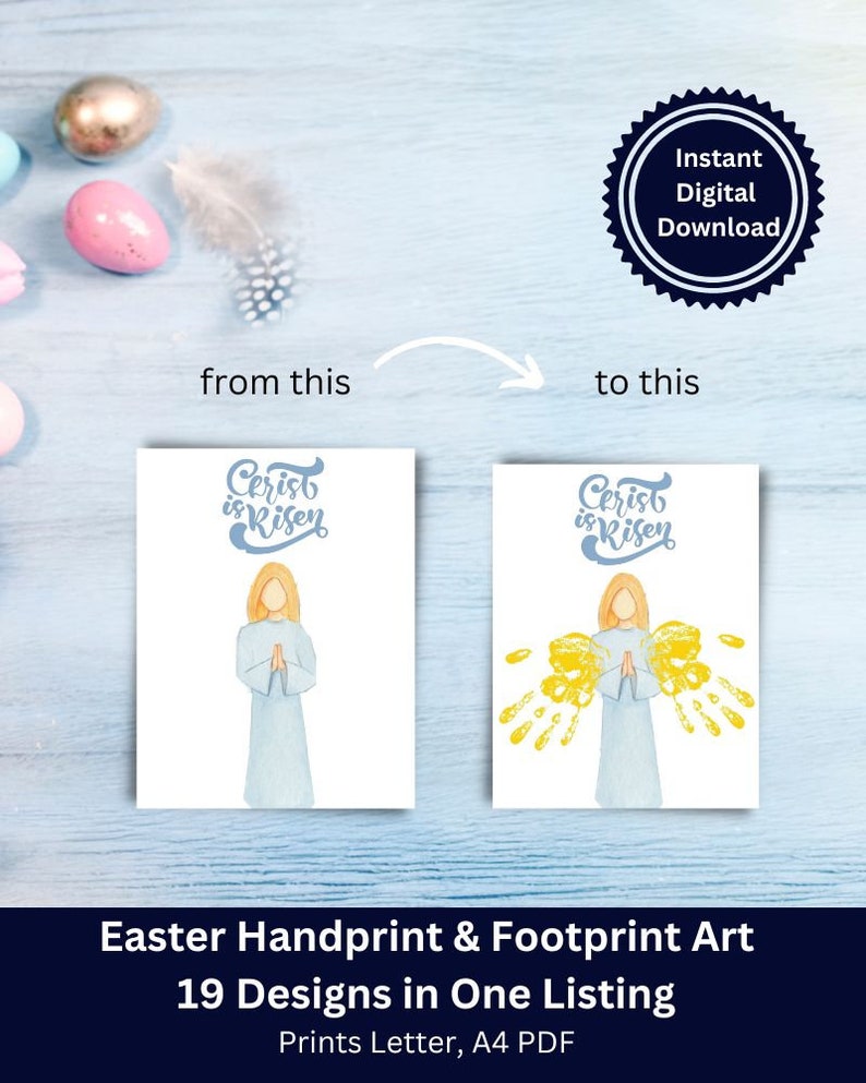 19 Easter Handprint and Footprint Art Templates, Printable Craft ...