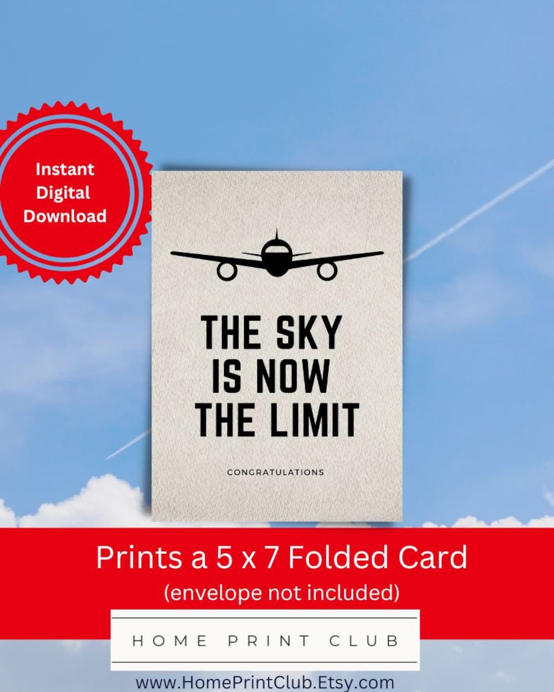 Congratulations New Pilot Printable Greeting Card, Aviation Card ...