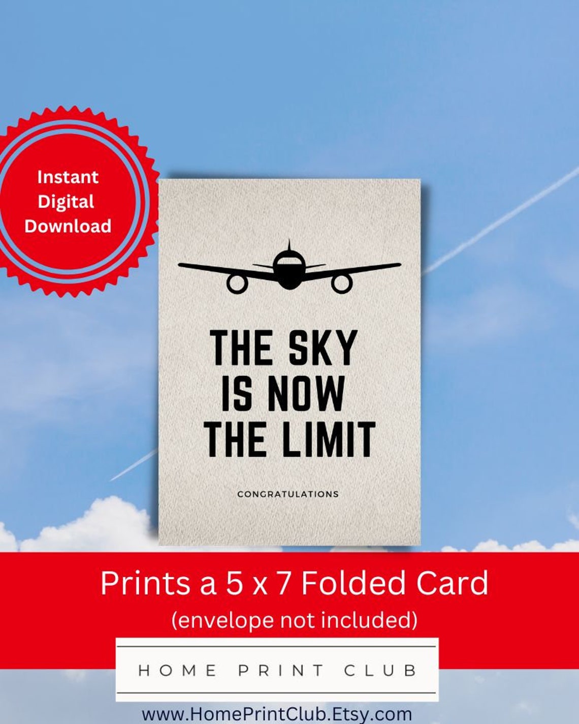 Congratulations New Pilot Printable Greeting Card, Aviation Card ...