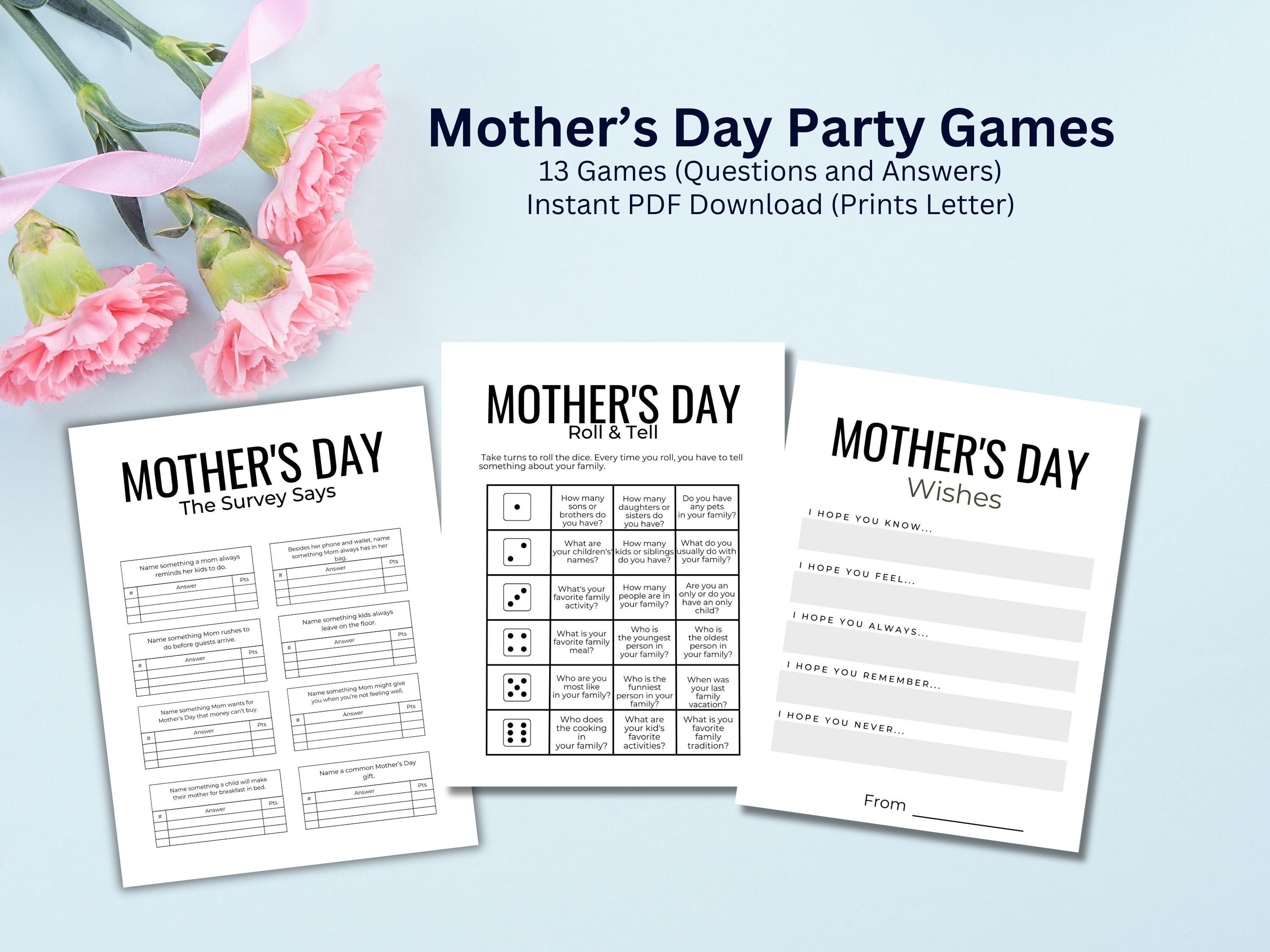 Mothers Day Printable Party Game Bundle, Mothers Day Brunch Ideas ...