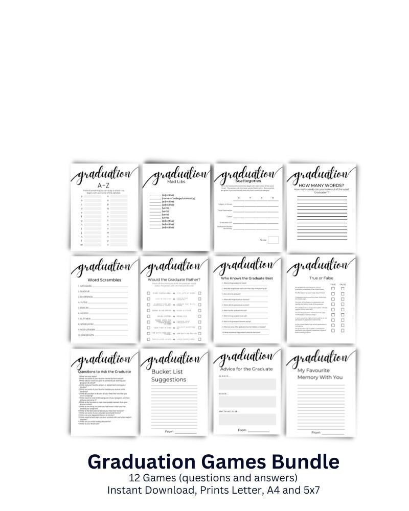 2023 Graduation Printable Party Games, 2023 Graduate Party Printable ...