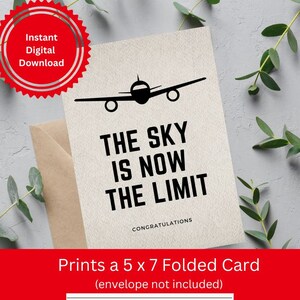 Congratulations New Pilot Printable Greeting Card, Aviation Card ...