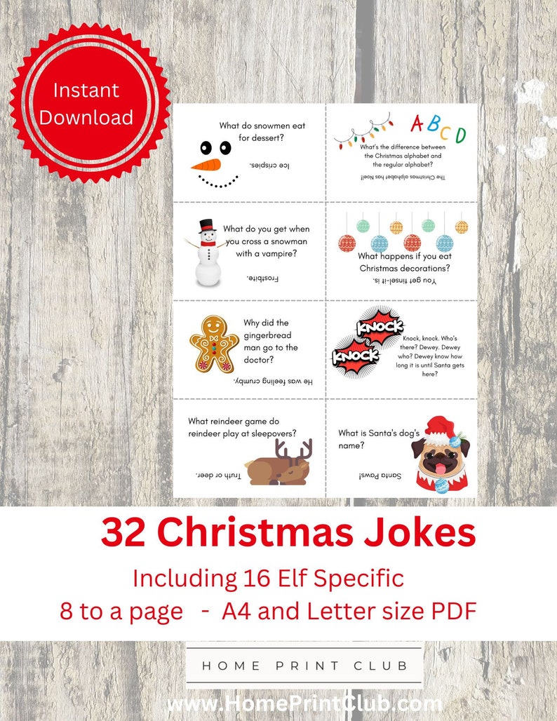 32 Christmas Kids Lunch Box Jokes Printable, Advent Calendar, Elf Jokes ...