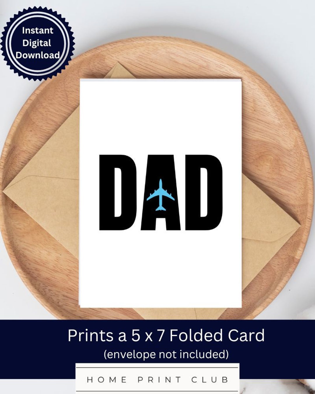 Plane Dad Father's Day or Birthday Printable Card, Instant Download ...