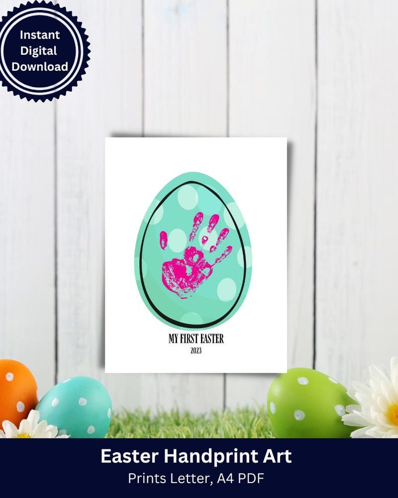 My First Easter Handprint Art Template Printable Craft - Etsy