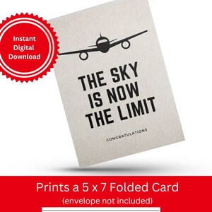 Congratulations New Pilot Printable Greeting Card, Aviation Card ...