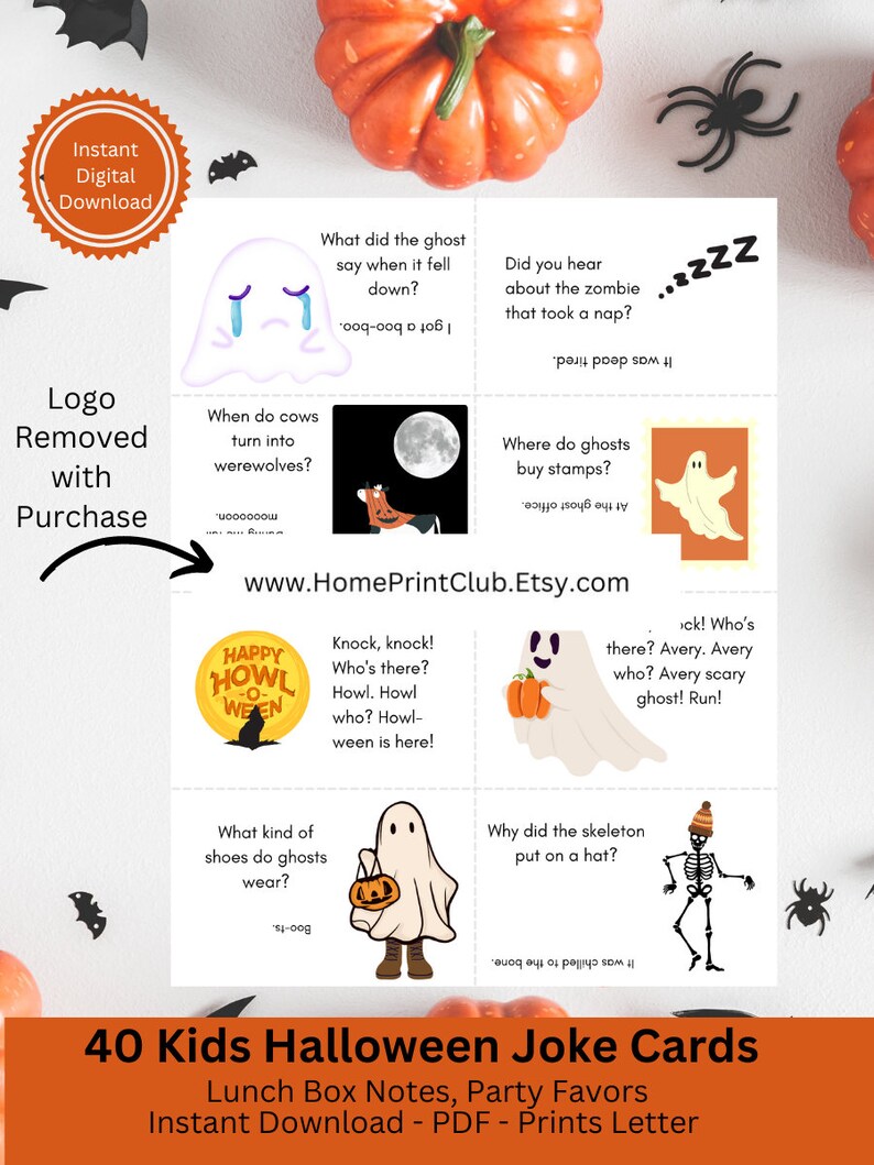 40 Halloween Kids Lunch Box Jokes Printable, Kids Halloween Jokes Class ...