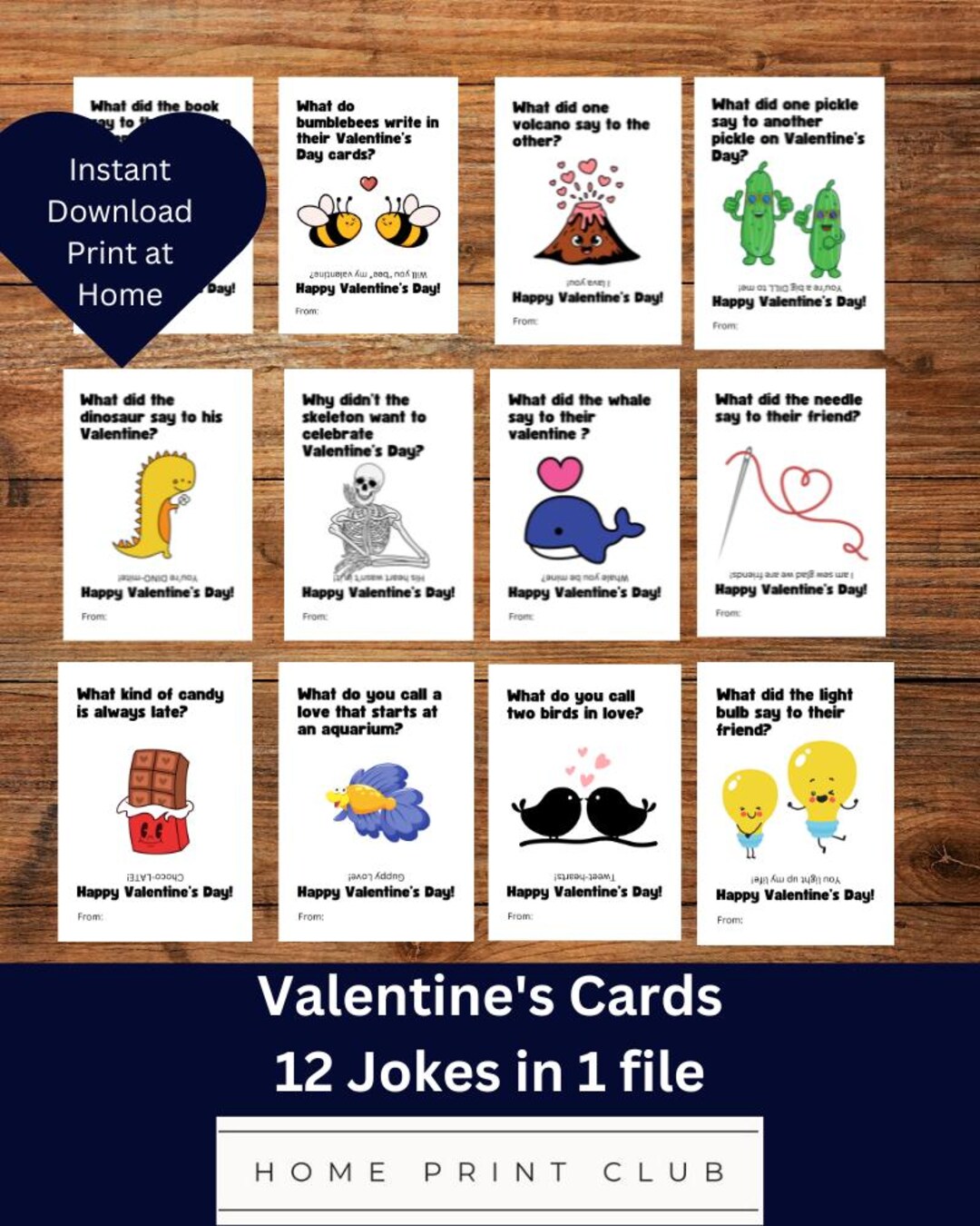 Kids Joke Printable Valentines Day Card, Kids Jokes School Classroom ...