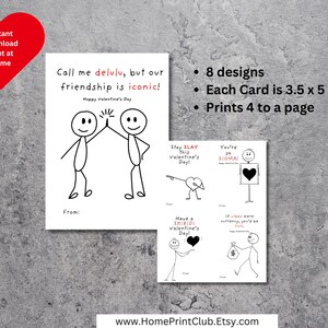 Teen Slang Printable Kids Valentines Day Card, Funny Kids Class ...