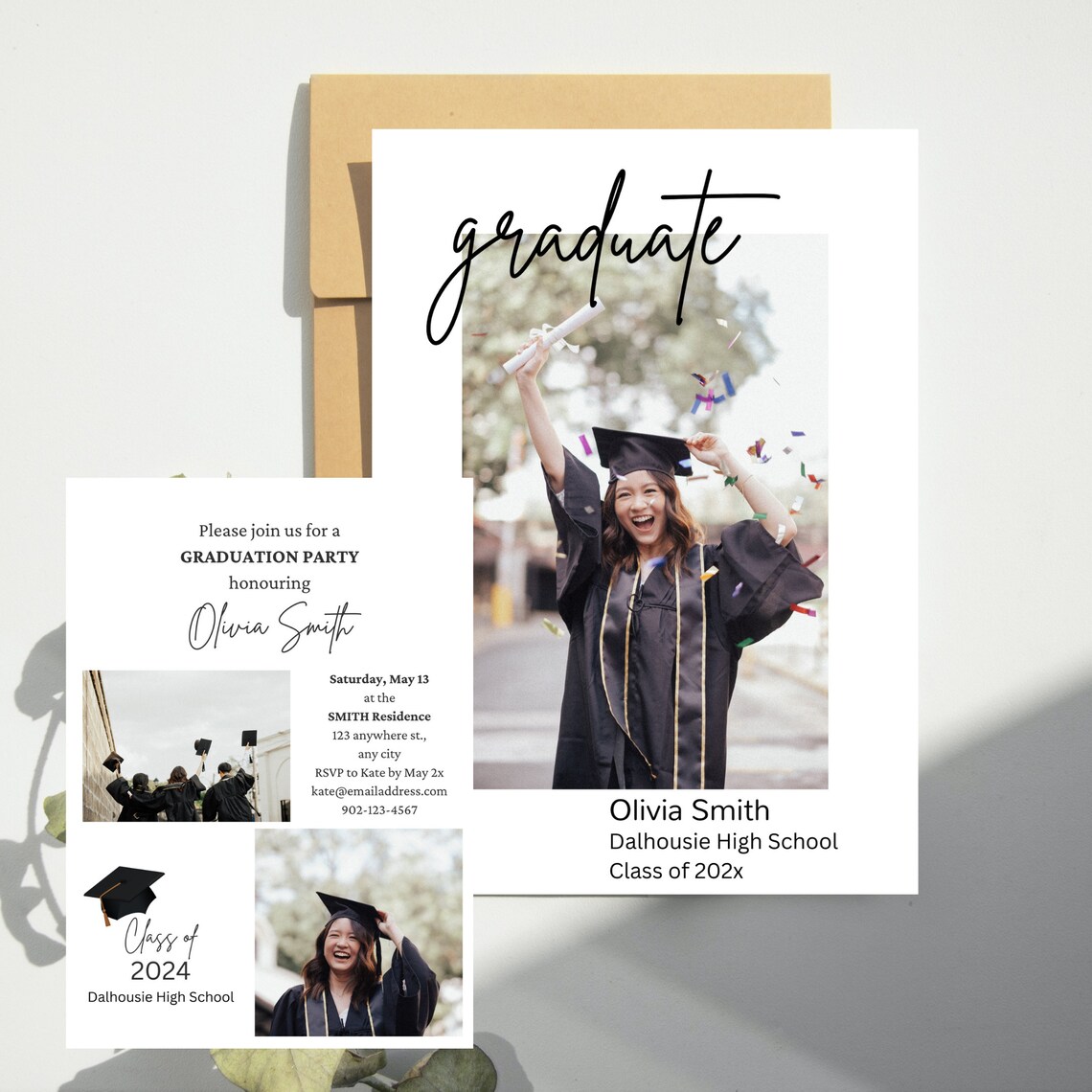 High School Senior Graduation Announcement Party Invitation Template ...