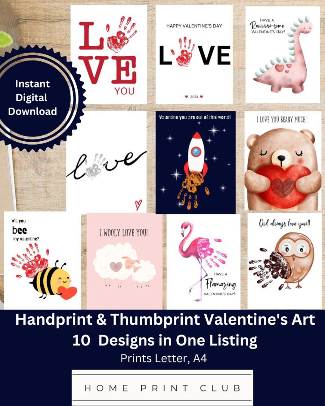 Valentine's Day Handprint Art Template, Hand Print Printable Craft ...