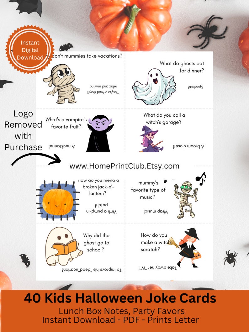 40 Halloween Kids Lunch Box Jokes Printable, Kids Halloween Jokes Class ...