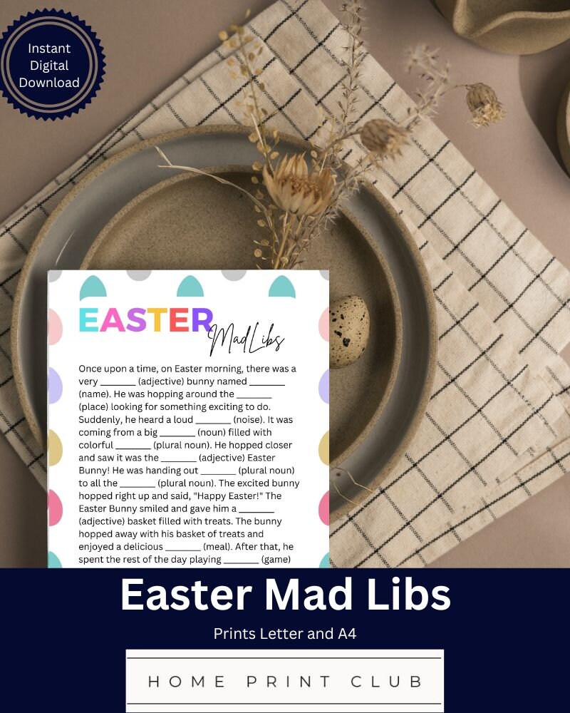 Easter Mad Libs Printable Game, Easter Party Game, Easter Activity for ...