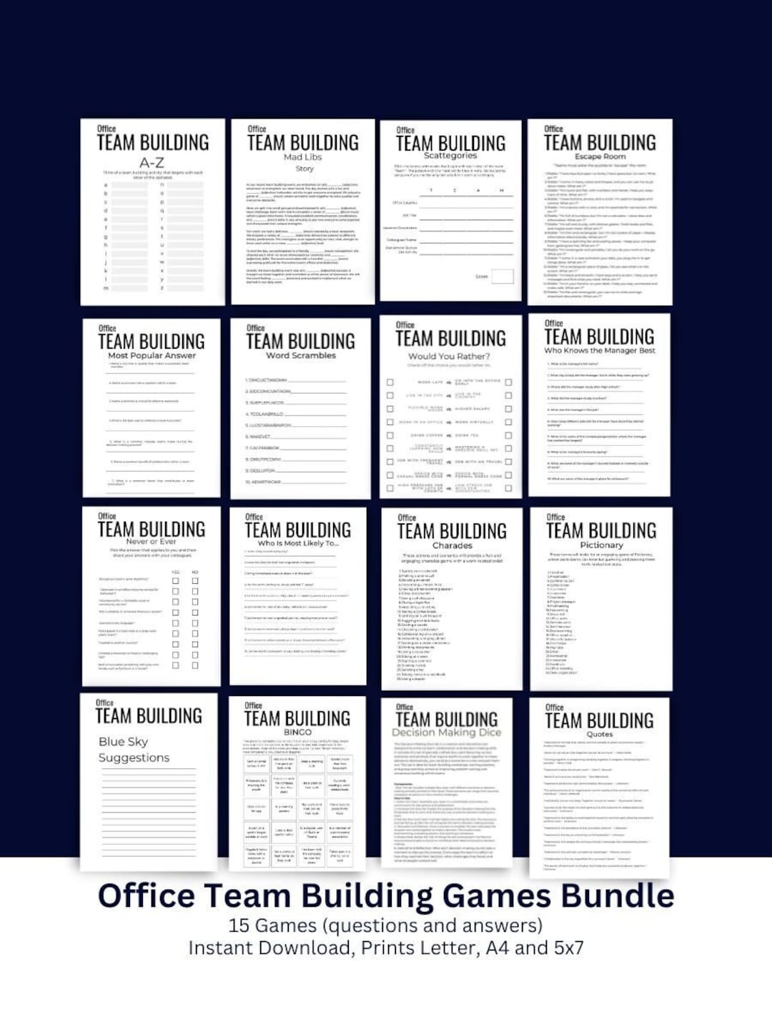 Office Party Team Building Games, Games for Work Team Building, Staff ...