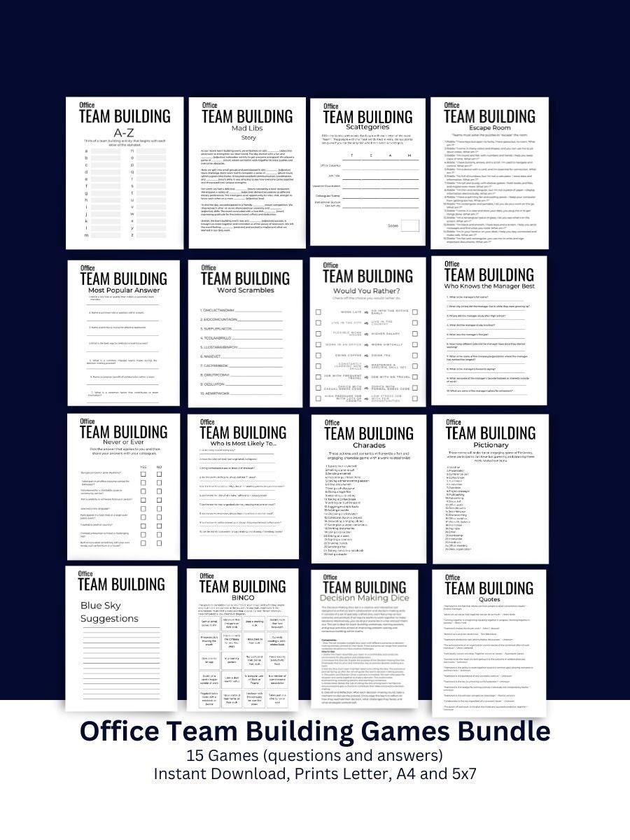 Office Party Team Building Games, Games for Work Team Building, Staff ...