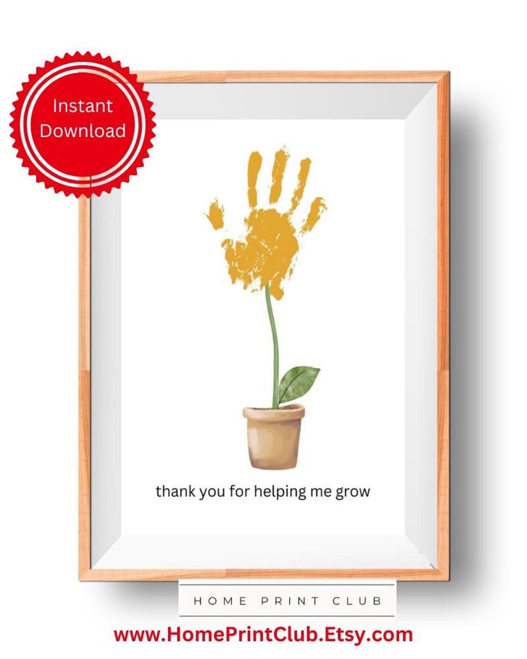 Thank You for Helping Me Grow Handprint Art, DIY Gift for Mom Dad ...
