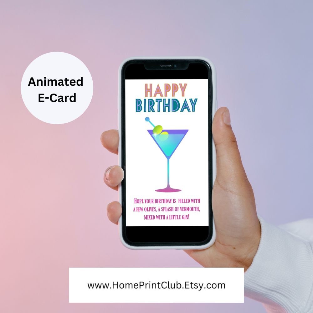 Animated Ecard Birthday Card, Digital E-card Animated Birthday Martini ...