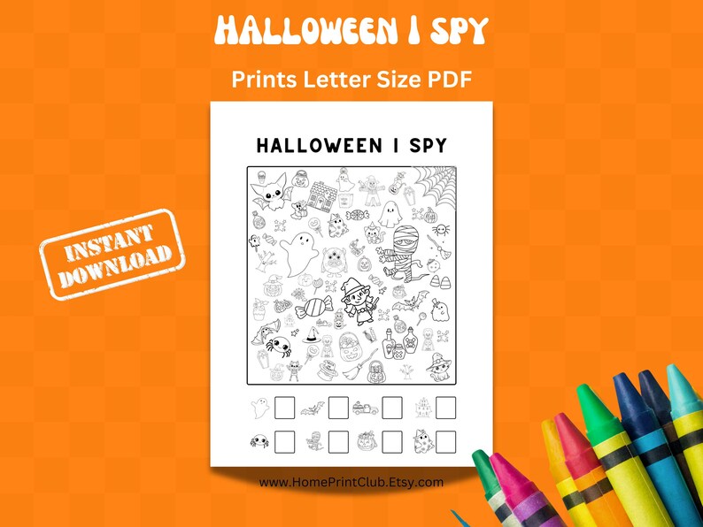 Halloween I Spy Colouring Sheet, Fun Kids Halloween Party Activity ...