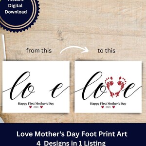 Mother's Day Footprint Printable Template, Mother's Day Activity, Kids ...