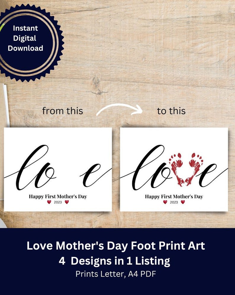 Mother's Day Footprint Printable Template, Mother's Day Activity, Kids ...